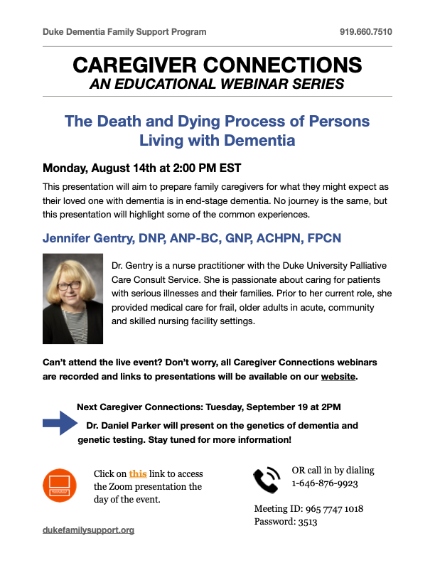 The Death and Dying Process w Jennifer Gentry[35] – Duke Dementia ...